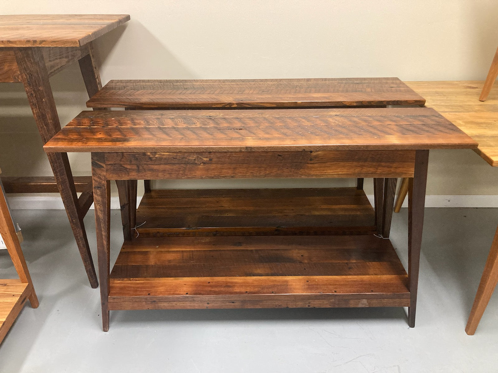 Console Table, Local Rustic Heart Pine – Landrum Tables