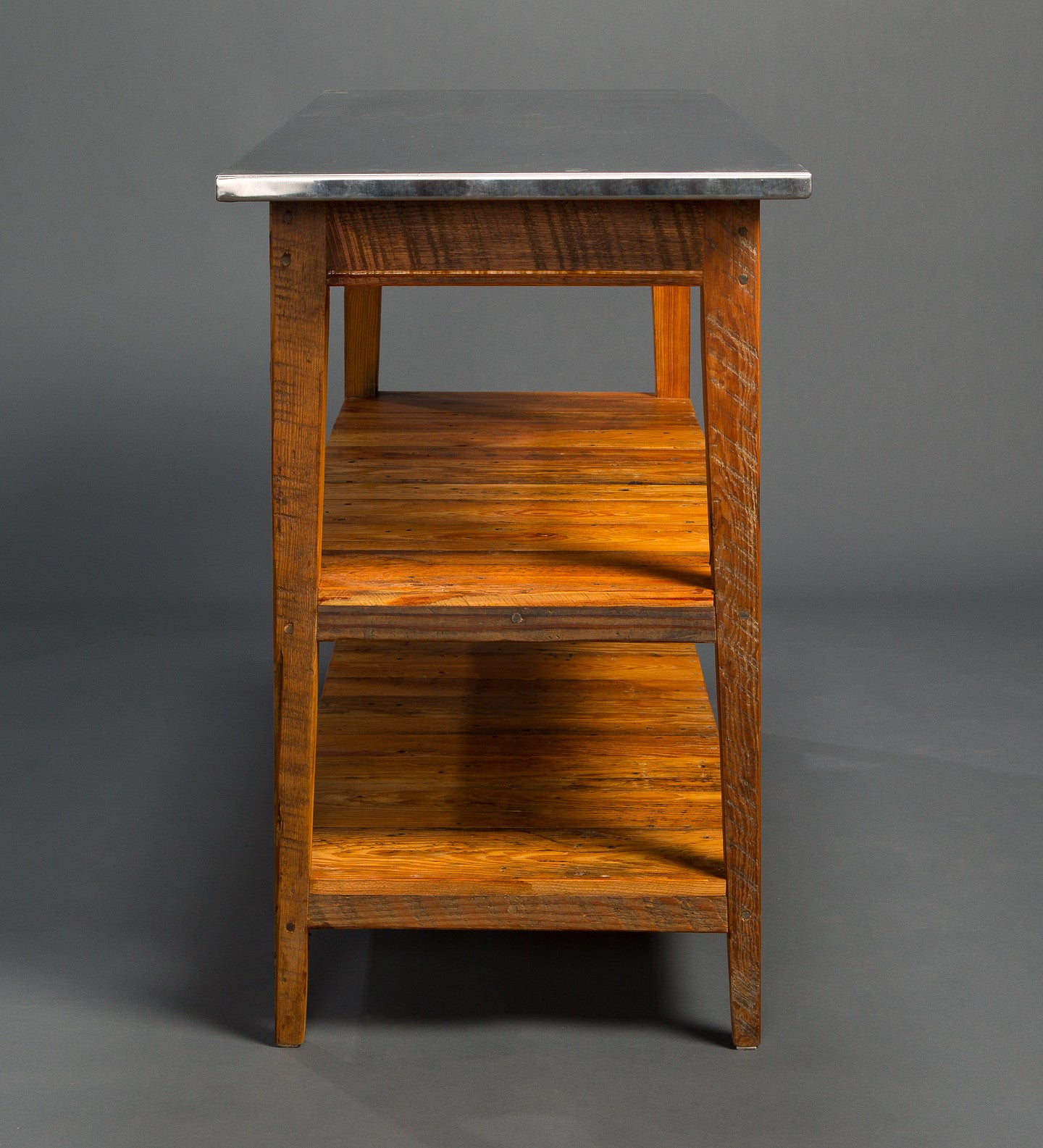 Island, Stainless Steel top Kitchen Island / Server with 2 Shelves ...