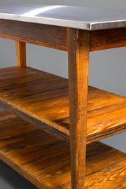 Island, Stainless Steel top Kitchen Island / Server with 2 Shelves ...