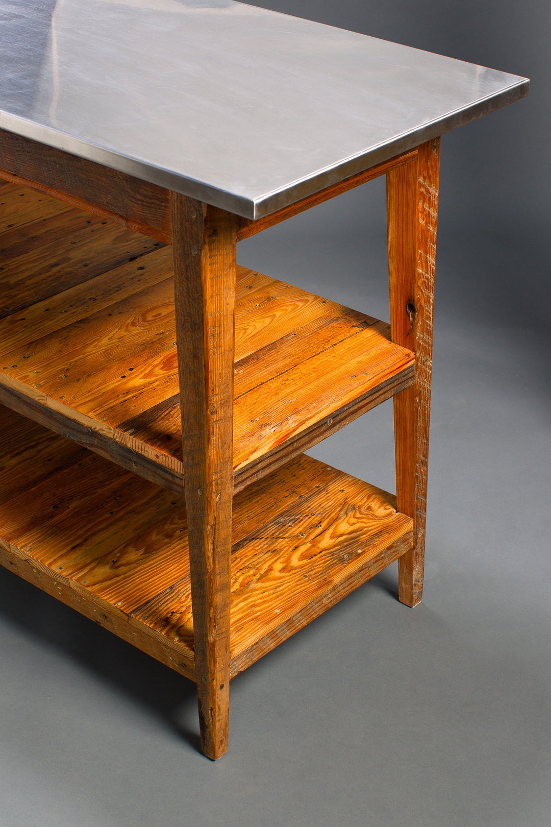 Island, Stainless Steel top Kitchen Island / Server with 2 Shelves ...